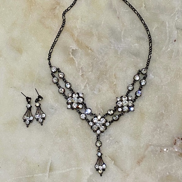 P.O.F.J. | Jewelry | Pofj Crystal Necklace And Earring Set | Poshmark